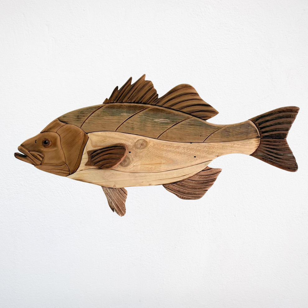Estuary Perch Sculpture | Handmade Reclaimed Wood Wall Art – 142 Wooden ...