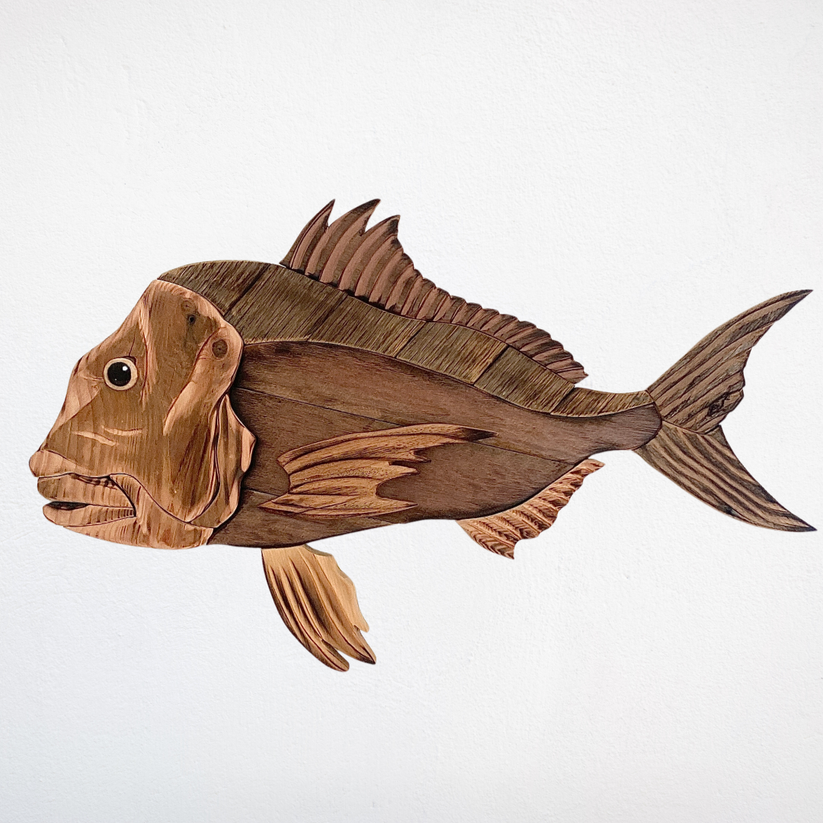 Snapper Sculpture | Handmade Reclaimed Wood Coastal Wall Art – 142 ...