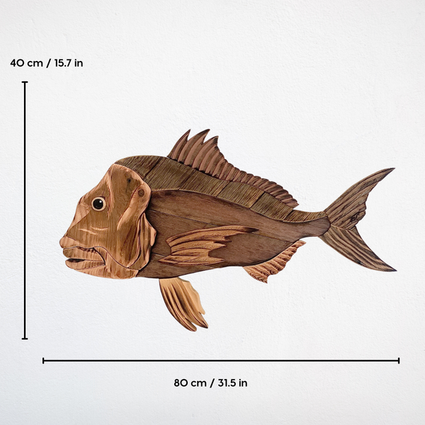 Snapper Sculpture | Handmade Reclaimed Wood Coastal Wall Art – 142 ...